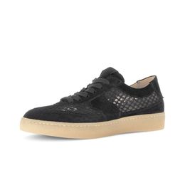 Sneaker Gabor "Sneaker low Materialmix Leder/Lederimitat", Damen, Gr. 35,5, schwarz, Schuhe Sneaker