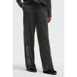 Strickhose SOCCX, Damen, Gr. 3XL, Normalgr&ouml;&szlig;en, schwarz, Strick, Material: 55% Viskose, 43% Polyester, 2% Elasthan, bedruckt, relaxed fit lang, Hosen, mit Elastikbund