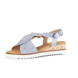 Keilsandalette Gabor "Keilsandalette Effektleder", Damen, Gr. 38,5, blau, Schuhe