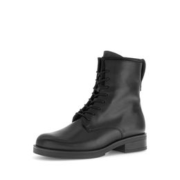 Schn&uuml;rstiefelette Gabor "Schn&uuml;rstiefelette Glattleder", Damen, Gr. 39, schwarz, Schuhe Schn&uuml;rstiefelette