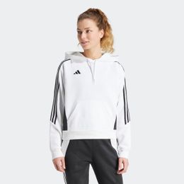 Kapuzensweatshirt adidas Performance "TIRO24 SWHOODW", Damen, Gr. M, schwarz-wei&szlig; (wei&szlig;, schwarz), Obermaterial: 70% Baumwolle, 30% Polyester, normal, Rundhals, Sweatshirts