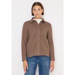 Kurzjacke Cecil, Damen, Gr. L (42), cocoa taupe, Web, 87% Baumwolle, 11% Polyester, 2% Elasthan, unifarben, comfort fit normal, V-Ausschnitt, breiter Bund, Jacken Kurzjacke, mit Strick-Struktur