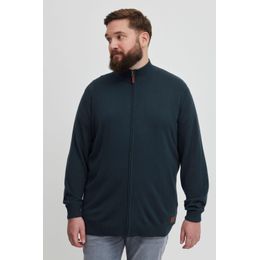 Strickjacke Blend "BHNorman Big & Tall", Herren, Gr. 6XL, blau (marineblaus), Feinstrick, 50% Baumwolle, 50% Polyacryl, meliert, regular fit normal, Rundhals, eingesetzt Rippb&uuml;ndchen, Strickjacken Strickjacke, Feinstrick Zip-Jacke in gro&szlig;en Gr&ouml;&szlig;en