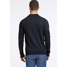 Poloshirt LINDBERGH "LINDBERGH Strickpullover", Herren, Gr. L, navy, Obermaterial: 80% Viskose, 20% Nylon, schmal, V-Ausschnitt, Shirts
