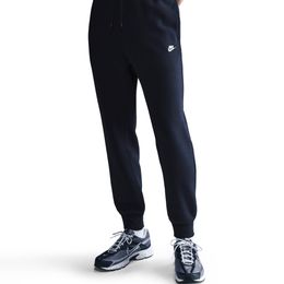 Sporthose Nike Sportswear "Nike Club Men's Joggers", Damen, Gr. M, N-Gr, wei&szlig; (obsidian, obsidian, wei&szlig;), Obermaterial: 80% Baumwolle, 20% Polyester, Hosen Sporthose, aus angerautem Fleece, mit elastischem Bund und Kordelzug