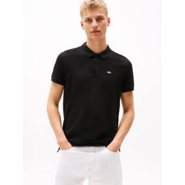Poloshirt Tommy Jeans "TJM SLIM PLACKET POLO EXT", Herren, Gr. 3XL, schwarz, Piqu&eacute;, Obermaterial: 100% Baumwolle, slim fit, Shirts