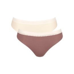 Tai-Slip Sloggi "GO Ribbed", Damen, Gr. M, braun (braun, light combination), Feinripp, Obermaterial: 95% Polyamid, 5% Elasthan, clean, unifarben, figurbetont, Unterhosen, Feinripp, Baumwollmix, Stretch-Spitze, bequem, elastisch, weich