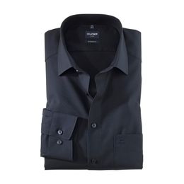 Businesshemd OLYMP "Luxor modern fit", Herren, Gr. 38, N-Gr, blau (kobaltblau), Web, Obermaterial: 100% Baumwolle, Hemden