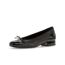 Ballerina Gabor "Eleganter Ballerina Materialmix Lederimitat", Damen, Gr. 35,5, schwarz, Schuhe Ballerina