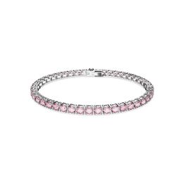Armkette Swarovski "Schmuck Geschenk Matrix Armband" Gr. XL, rosa (metallfarben, rosa, rosa), Armb&auml;nder, Damen, XL, Metall, Armkette, mit Swarovski Kristall