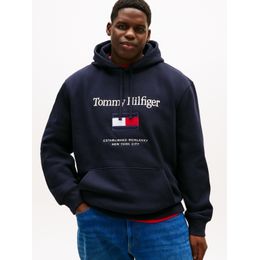 Tommy Hilfiger Big & Tall Hoodie "BT-TOMMY EMBRO FLAG", Herren, Gr. 4XL, desert sky, Sweatware, Obermaterial: 64% Baumwolle, 36% Polyester, TOMMY HILFIGER BIG & TALL, regular fit normal, Rippb&uuml;ndchen, Sweatshirts Hoodie, Gro&szlig;e Gr&ouml;&szlig;en