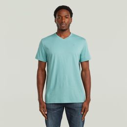 G-Star Raw T-Shirt G-STAR "Base-S T-Shirt", Herren, Gr. M, mineral blau, Jersey, Obermaterial: 100% Baumwolle, unifarben, regular fit normal, Rundhals, Shirts T-Shirt, mit kleinem Logo-Detail