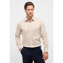Langarmhemd Eterna "MODERN FIT", Herren, Gr. 39, Normalgr&ouml;&szlig;en, braun, Twill, 100% Baumwolle, tailliert, Manschette, Hemden, NON IRON (b&uuml;gelfrei)