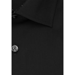 Businesshemd Seidensticker "Schwarze Rose", Herren, Gr. S38, normale &Auml;rmell&auml;ngen, schwarz, 100% Baumwolle, unifarben, regular fit, 2-Knopf-Manschette, Hemden, Regular 1/1 Kentkragen Uni