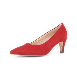 Pumps Gabor "Eleganter Pumps Rauleder", Damen, Gr. 37,5, rot, Schuhe Pumps