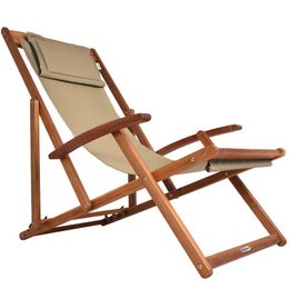 Casaria Gartenliege Creme Akazienholz 94x60x94cm