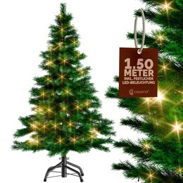 Casaria K&uuml;nstlicher Weihnachtsbaum 150cm mit Lichterkette und Metallfu&szlig; PVC