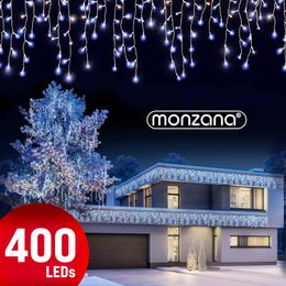 Monzana Regenlichterkette LED Weihnachten Kaltwei&szlig; 15m