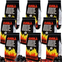 Deuba Holzkohlebriketts 9er-Set je 3kg - Grillen BBQ Outdoor Camping Vorrat Sparpack Langanhaltend