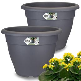 Gardebruk Blumentopf 2er-Set Anthrazit 35x26cm 11,8L
