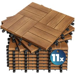 Casaria Holzfliese Akazie Mosaik FSC -zertifiziert 11er-Set 30x30cm