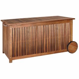 Casaria Gartenbox Akazienholz 350L mit Innenplane 124x52x58cm wetterfest