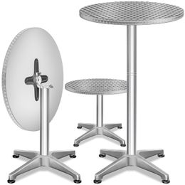 Casaria Stehtisch 2er-Set Silber Alu &Oslash;60cm klappbar, h&ouml;henverstellbar