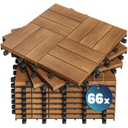 Casaria Holzfliese Akazie Mosaik 66er-Set 30x30cm