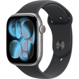 Apple Watch (2025) GPS 46 mm - Aluminium Space Grau - Sportarmband Schwarz