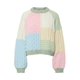 Pieces Pullover 'REMIX' Damen Gr&ouml;&szlig;e M creme / hellblau / mint / rosa
