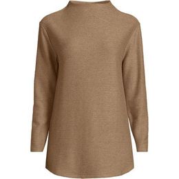 LANDS' END Strickshirt mit Schornsteinkragen, Damen,  Braun, Viskose/Polyester-Mischung/Nylon-Mischung, by Lands' End