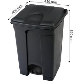 Probbax Tretabfallsammler aus Rezyklat, antibakteriell, Volumen 45 l, HxBxT 620 x 400 x 410 mm, schwarz, ab 5 Stk
