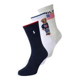 Polo Ralph Lauren Socken Damen Gr&ouml;&szlig;e 36/41 navy / hellgrau / rot / wei&szlig;