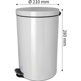 Helit Silberionen-Tretabfallsammler, mit Kunststoff Inneneimer, Volumen 5 l, wei&szlig;