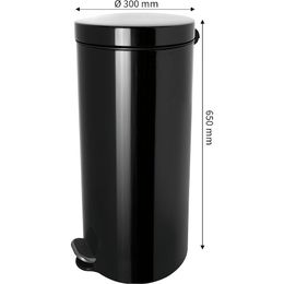 Helit Silberionen-Tretabfallsammler, mit Kunststoff Inneneimer, Volumen 30 l, schwarz