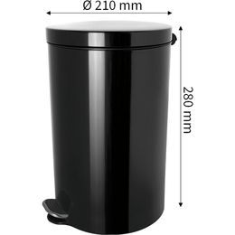 Helit Silberionen-Tretabfallsammler, mit Kunststoff Inneneimer, Volumen 5 l, schwarz
