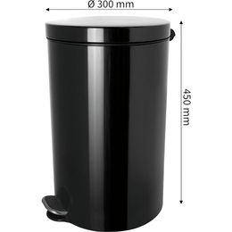 Helit Silberionen-Tretabfallsammler, mit Kunststoff Inneneimer, Volumen 20 l, schwarz