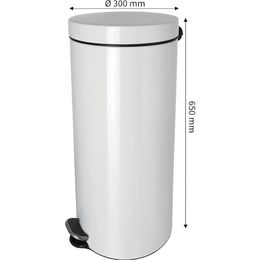 Helit Silberionen-Tretabfallsammler, mit Kunststoff Inneneimer, Volumen 30 l, wei&szlig;