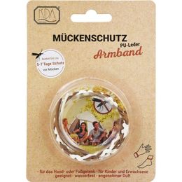 M&uuml;ckenschutz Armband PU-Leder braun/wei&szlig; Kda 1 St
