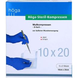 H&Ouml;GA-KOMPRESSEN 10x20 cm steril 8fach 5X2 St