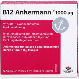 W&Ouml;RWAG PHARMA B12 Ankermann 1000 &mu;g Injektionsl&ouml;sung Amp. 5X1 ml