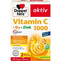 Queisser Doppelherz Vitamin C 1000+D3+Zink Depot Tabletten 60 St