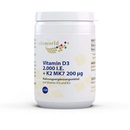 vitaworld Vitamin D3+K2 2.000 I.E./200 &mu;g Tabletten 120 St