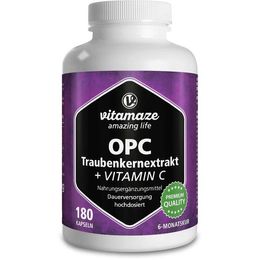 Vitamaze GmbH Opc Traubenkernextrakt hochdosiert+Vitamin C Kaps. 180 St