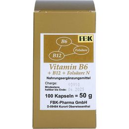 Vitamin B6+B12+Fols&auml;ure N Kapseln 100 St