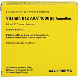 Vitamin B12 Aaa 1000 &mu;g Ampullen Injektionslsg. 5X1 ml
