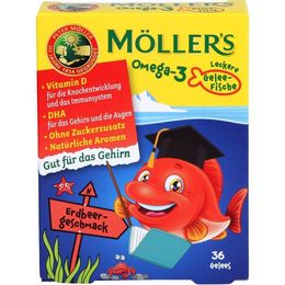 M&Ouml;LLER'S Omega-3 Gelee Fisch Erdbeere Kautabletten 36 St