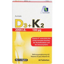 Avitale D3+K2 2000 I.E.+100 &mu;g Tabletten 60 St