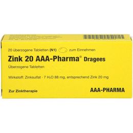 Zink 20 AAA-Pharma Dragees 20 St