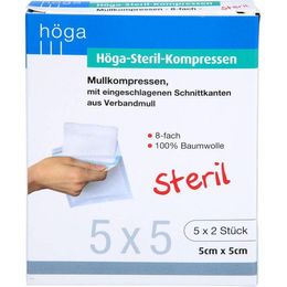 H&Ouml;GA-KOMPRESSEN 5x5 cm steril 8fach 5X2 St
